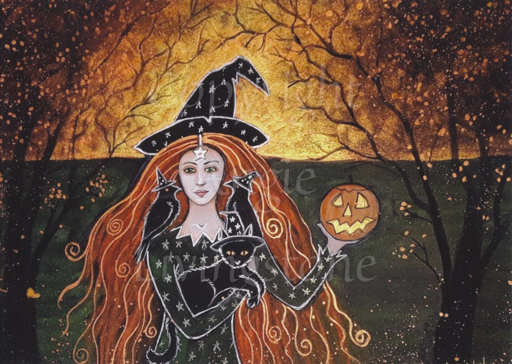 Beautiful Witchy Photos Dark Witch Casts A Spell. In The Background,