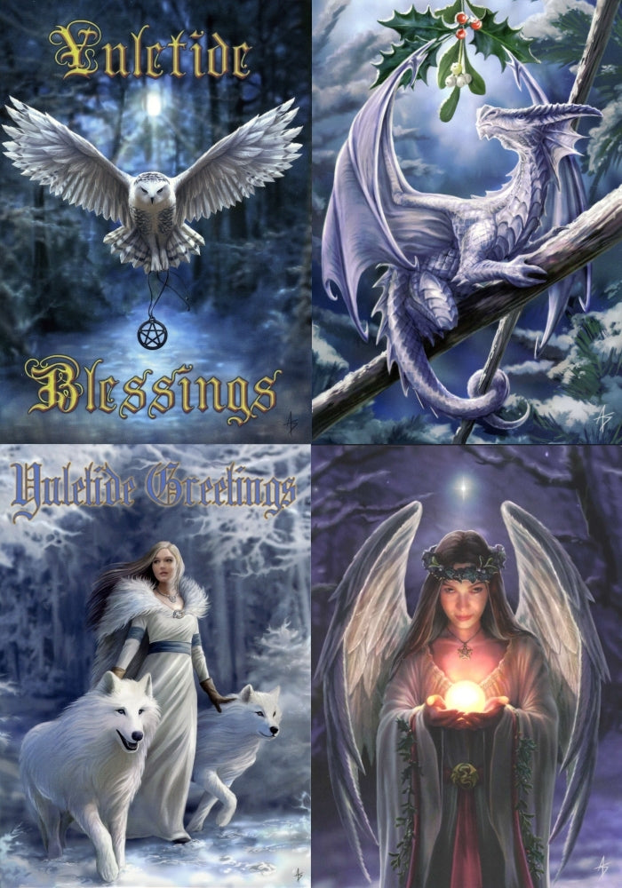 4-pack Fantasy Yule Christmas Cards - Anne Stokes Yule Collection ...