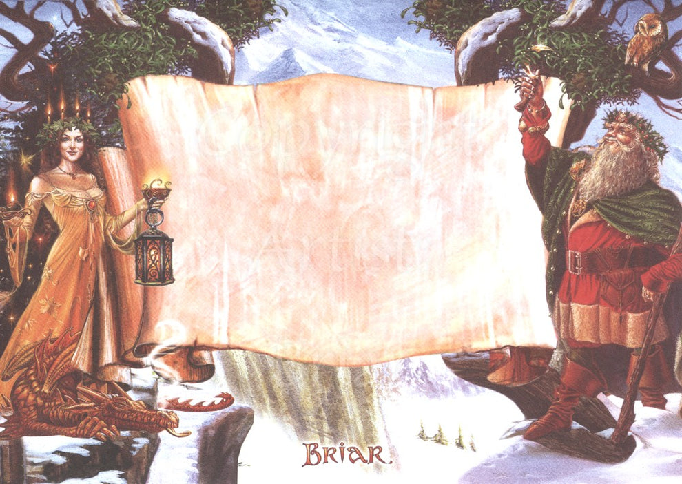 Mistletoe Fairy Yule / Christmas / Winter Solstice Card – Moondragon