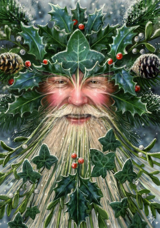 Spirit of Yule - Green Man Yule / Christmas / Winter Solstice Card ...